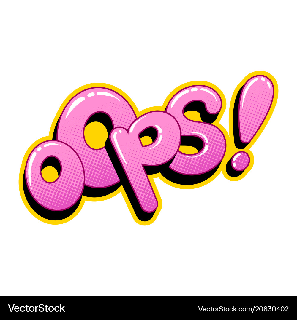 Oops word comic book pop art Royalty Free Vector Image