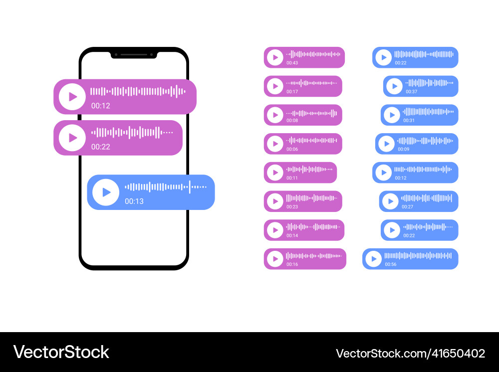 Phone dialog voice message bubble audio chat Vector Image