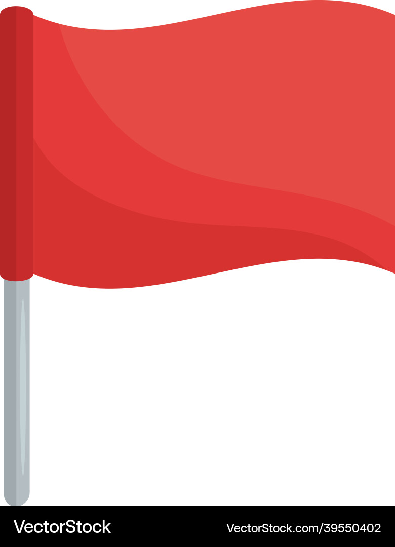 Red flag waving Royalty Free Vector Image - VectorStock