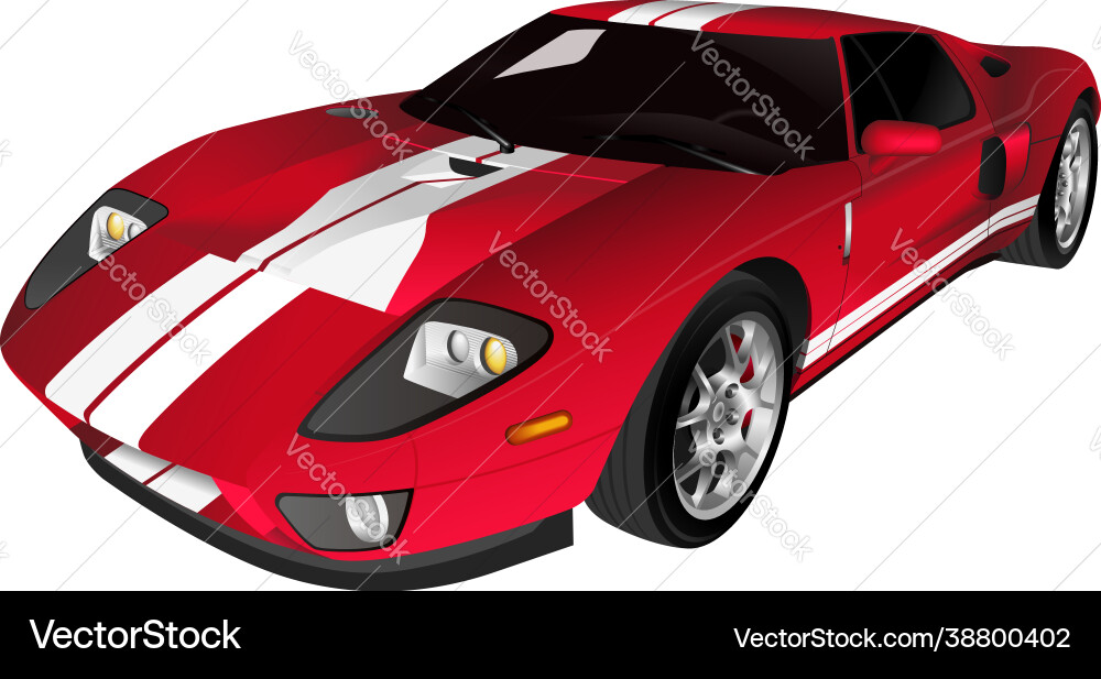 Red sports car isolated on white Royalty Free Vector Image