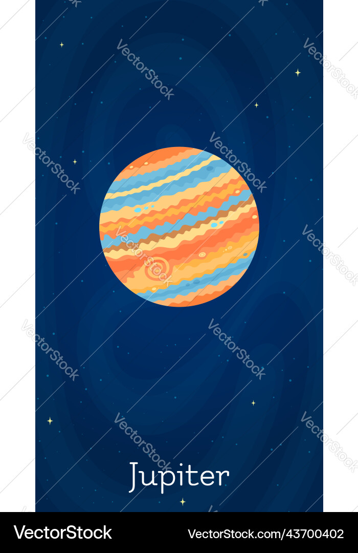 Solar system planet jupiter Royalty Free Vector Image