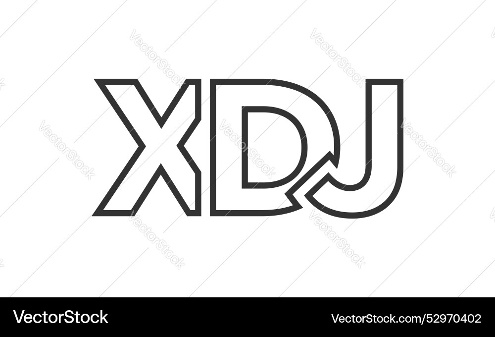 Xdj logo design template with strong and modern Vector Image