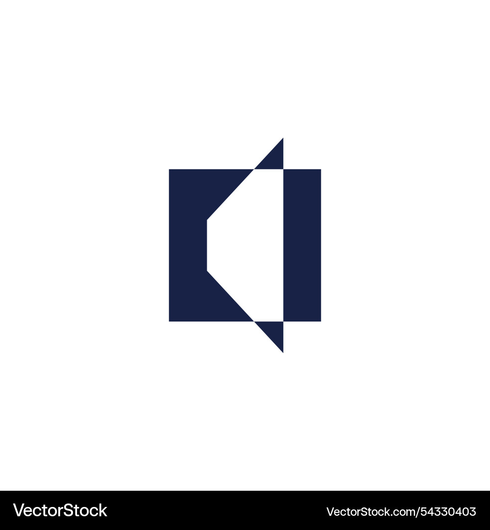 3d flat screen simple geometric square logo Vector Image