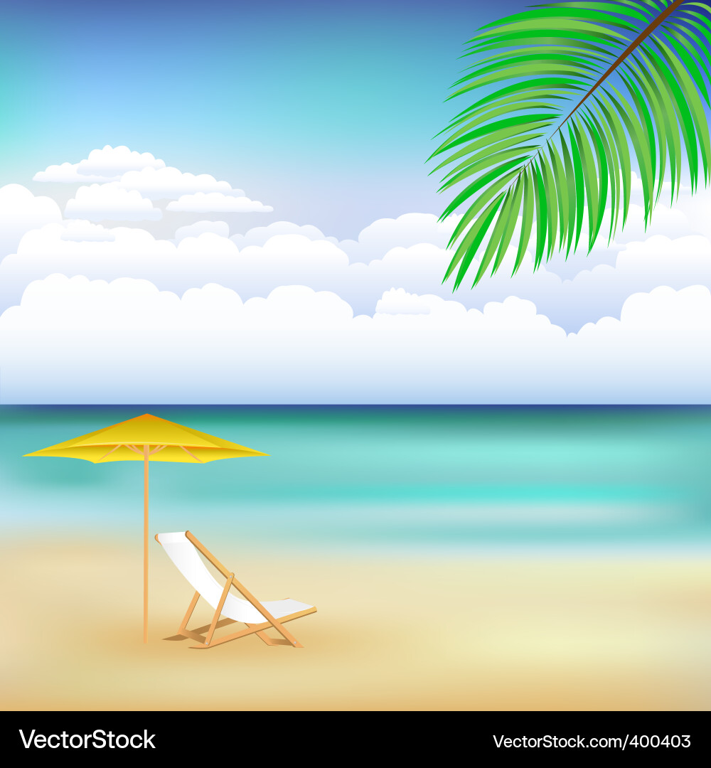 Beach scene Royalty Free Vector Image - VectorStock