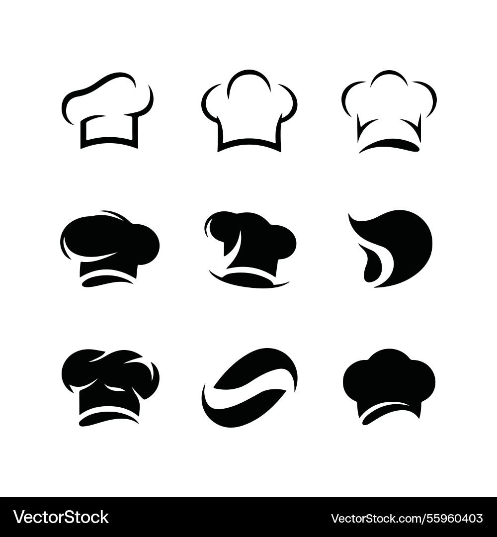 Chef icon set editable stroke Royalty Free Vector Image