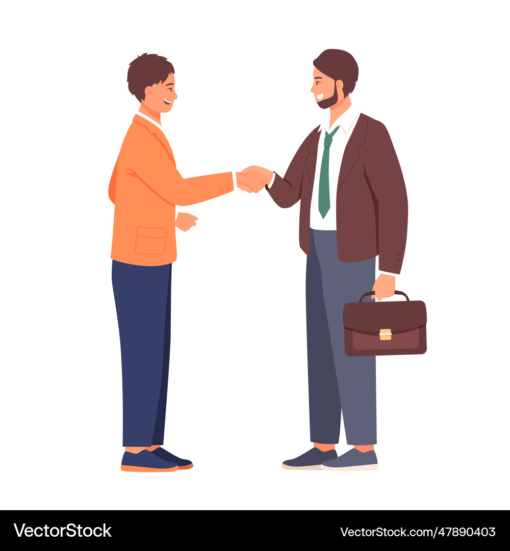 Colleagues shaking hands conclusion of agreement Vector Image