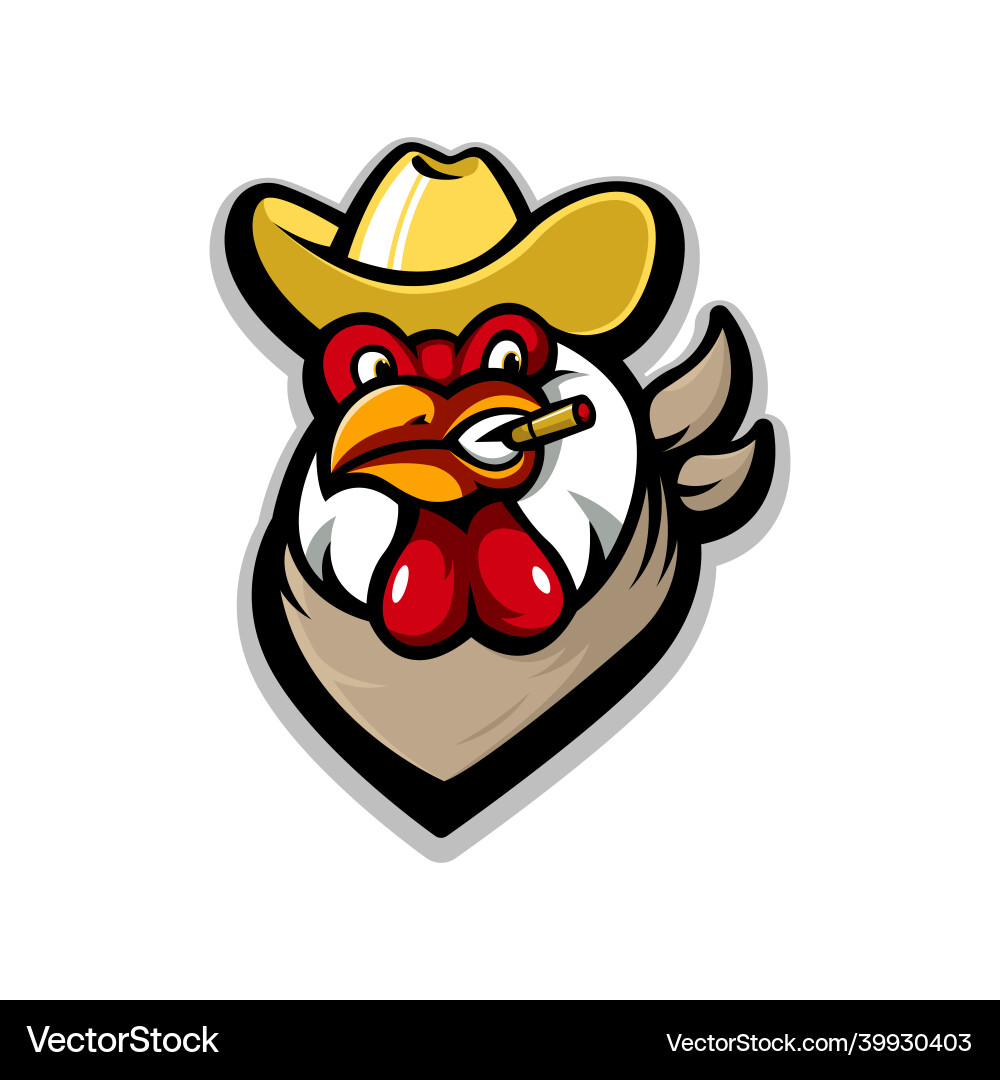 Cowboy Rooster Smoking Royalty Free Vector Image