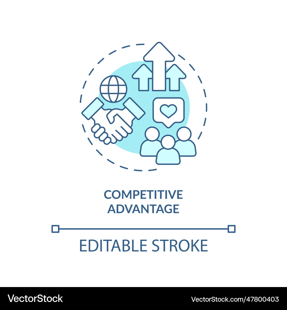 Customizable competitive advantage linear icon Vector Image