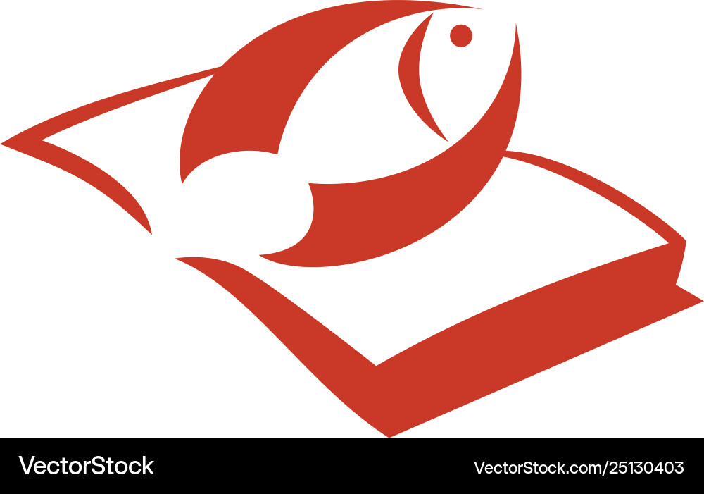 Fish-book-icon-logo Royalty Free Vector Image - VectorStock