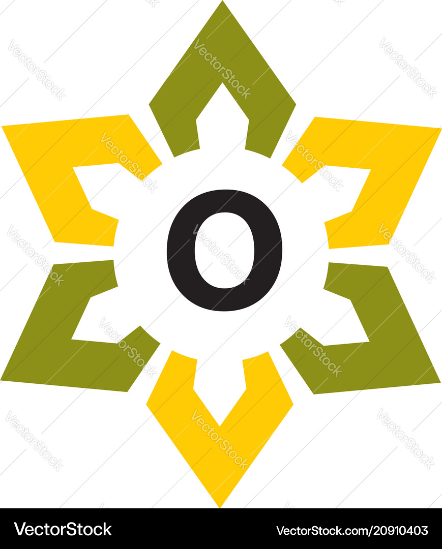 Flower infinity letter o Royalty Free Vector Image