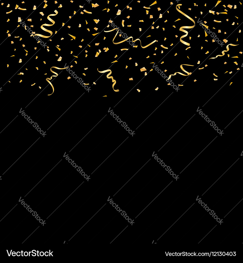Gold confetti background Royalty Free Vector Image