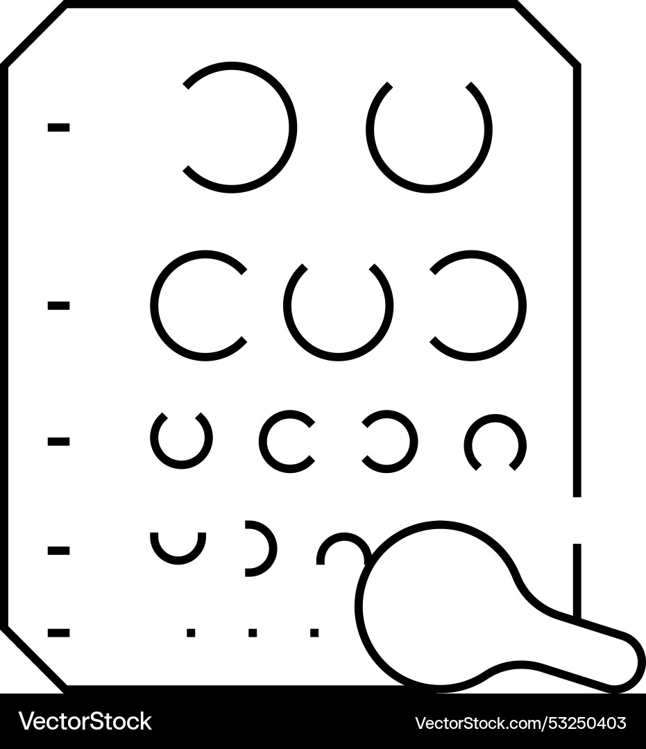 Golovin table for eye examination line icon Vector Image