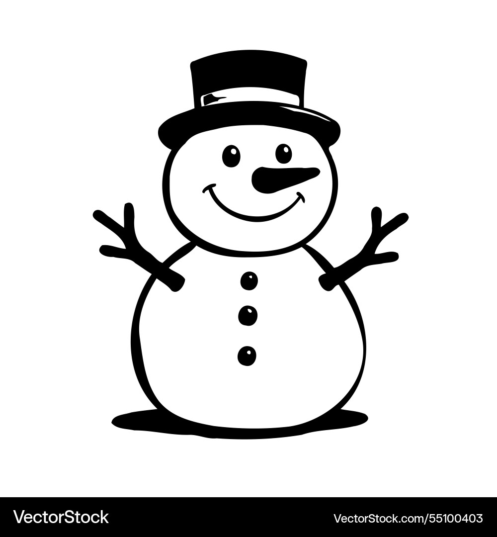 Happy snowman clipart Royalty Free Vector Image