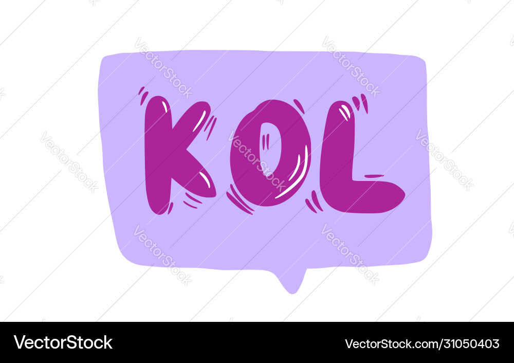 Kol text key opinion leader quote word Royalty Free Vector