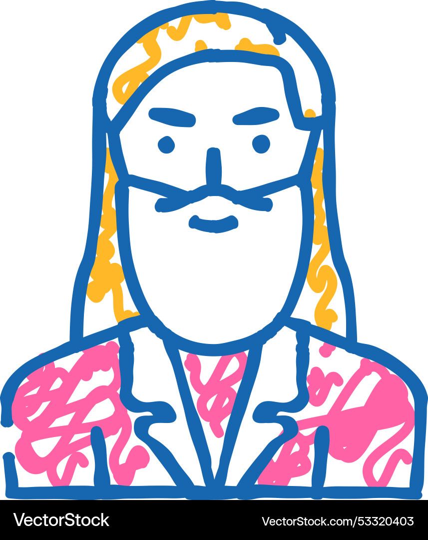 Mendeleev chemistry icon doodle Royalty Free Vector Image