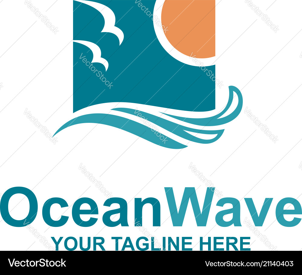 Ocean waves emblem Royalty Free Vector Image - VectorStock