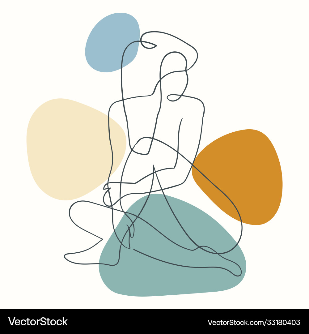Outline woman body with blob shape Royalty Free Vector Image