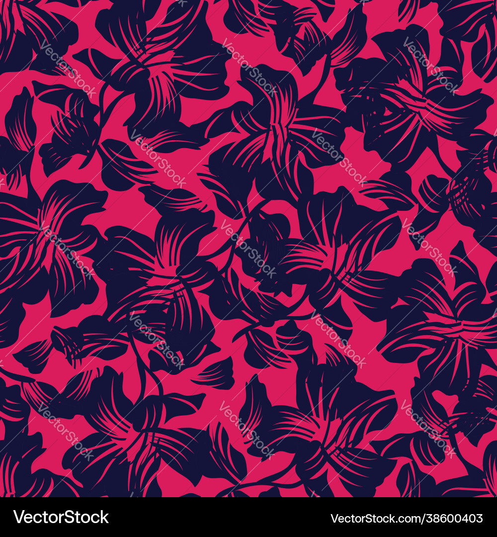 Purple floral seamless pattern background Vector Image