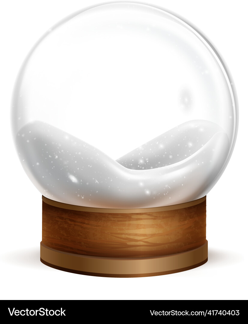 Realistische Schneeball mockup leere Glaskugel Vektorbild