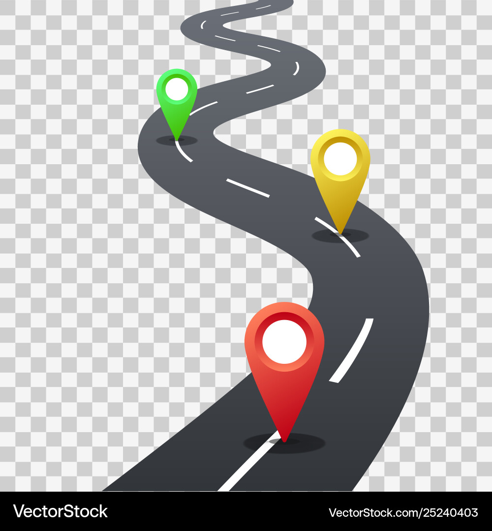 Road with color pointers infographic Royalty Free Vector