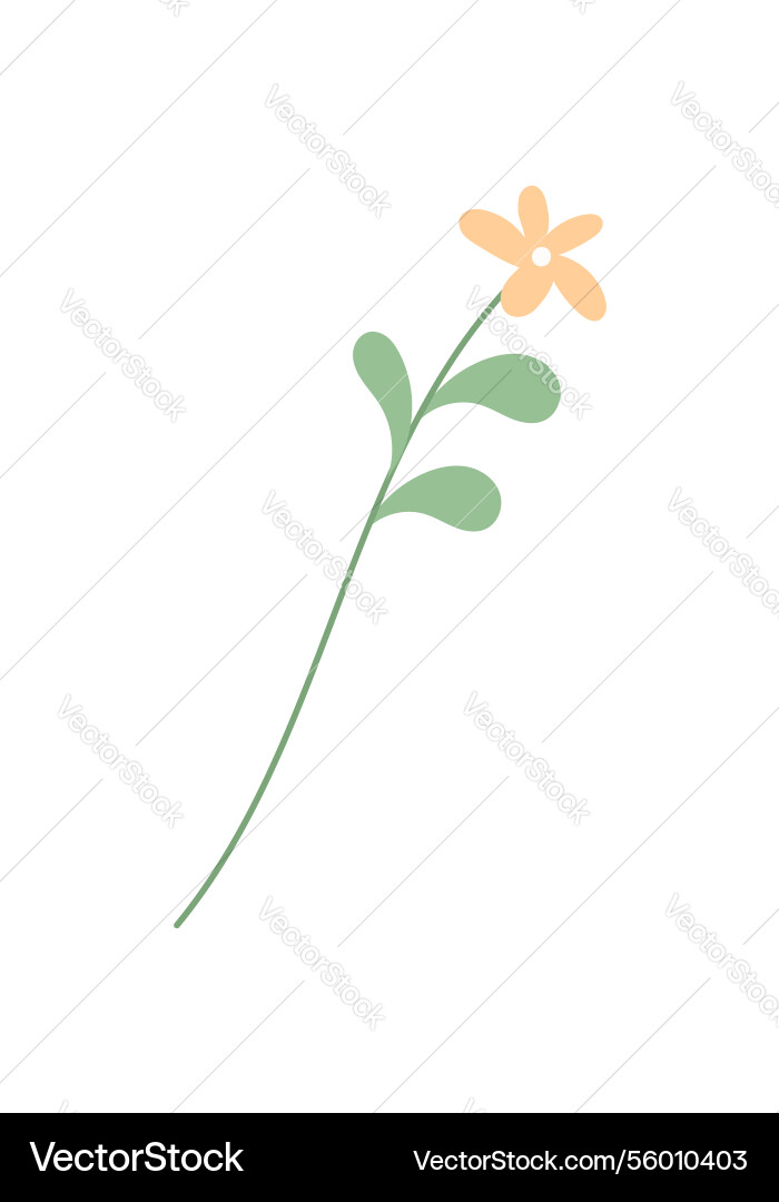Simple flat flower in nature Royalty Free Vector Image