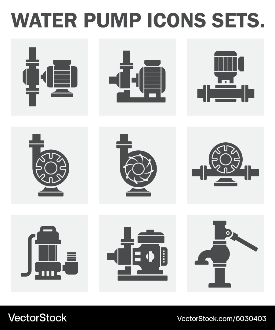 Water Pump Icons Set Royalty Free Vector Image