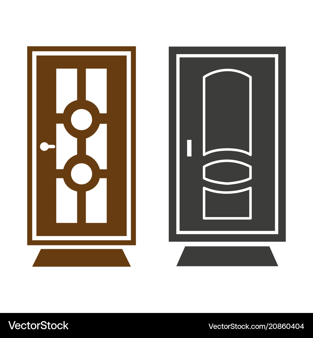 Door icon on white background Royalty Free Vector Image