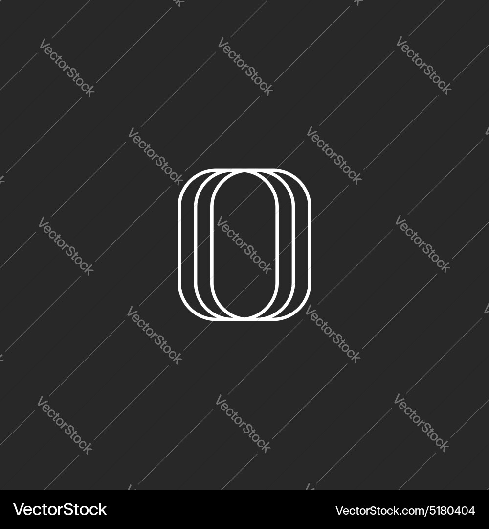 Letter o logo modern monogram black and white Vector Image