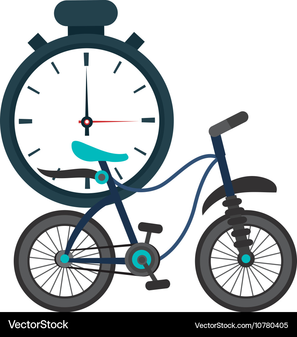 Analog chronometer and bike icon Royalty Free Vector Image