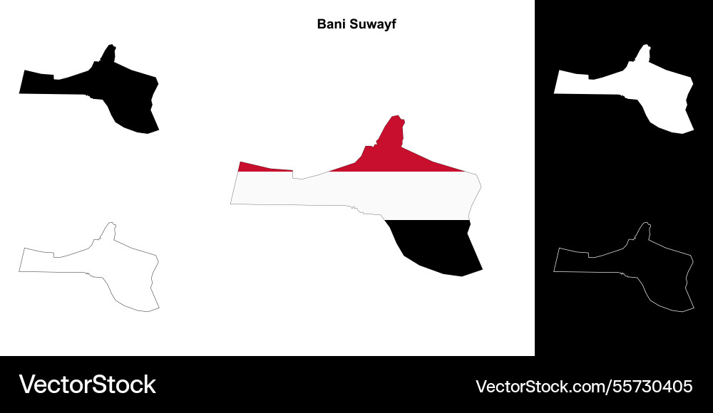 Bani suwayf outline map Royalty Free Vector Image