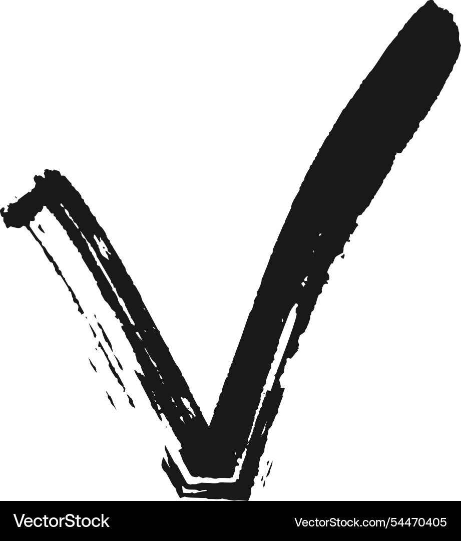 Bold brushstrokes form a striking check mark Vector Image