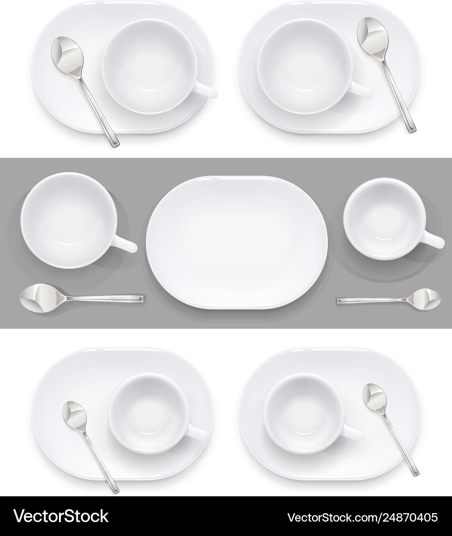 Cup and plate for coffee tea Royalty Free Vector Image