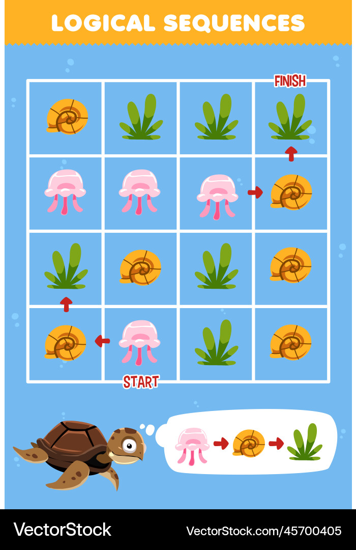 Education game for children logical sequence help Vector Image