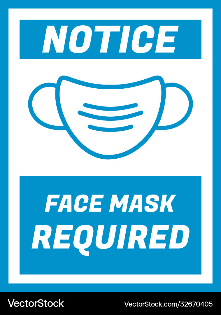 Face mask signage template isolated Royalty Free Vector