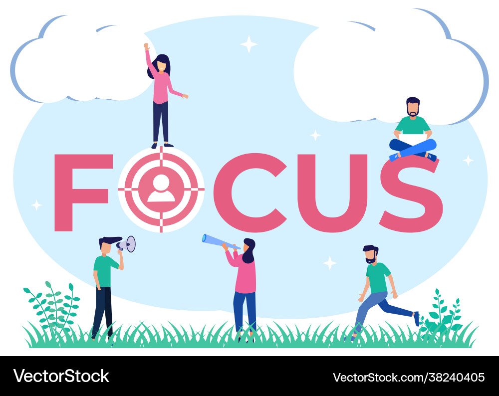 Graphic cartoon character focus Royalty Free Vector Image