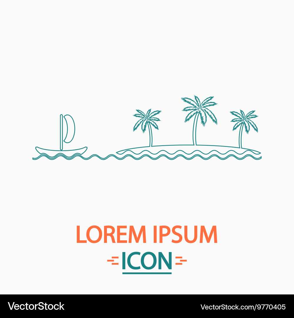 Island computer symbol Royalty Free Vector Image