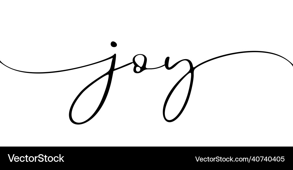 Joy ink brush calligraphy Royalty Free Vector Image
