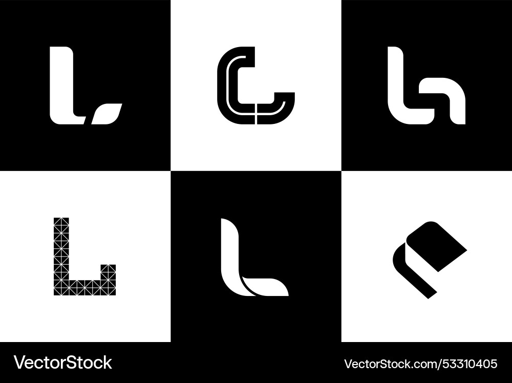 Letter l fonts and logo design Royalty Free Vector Image