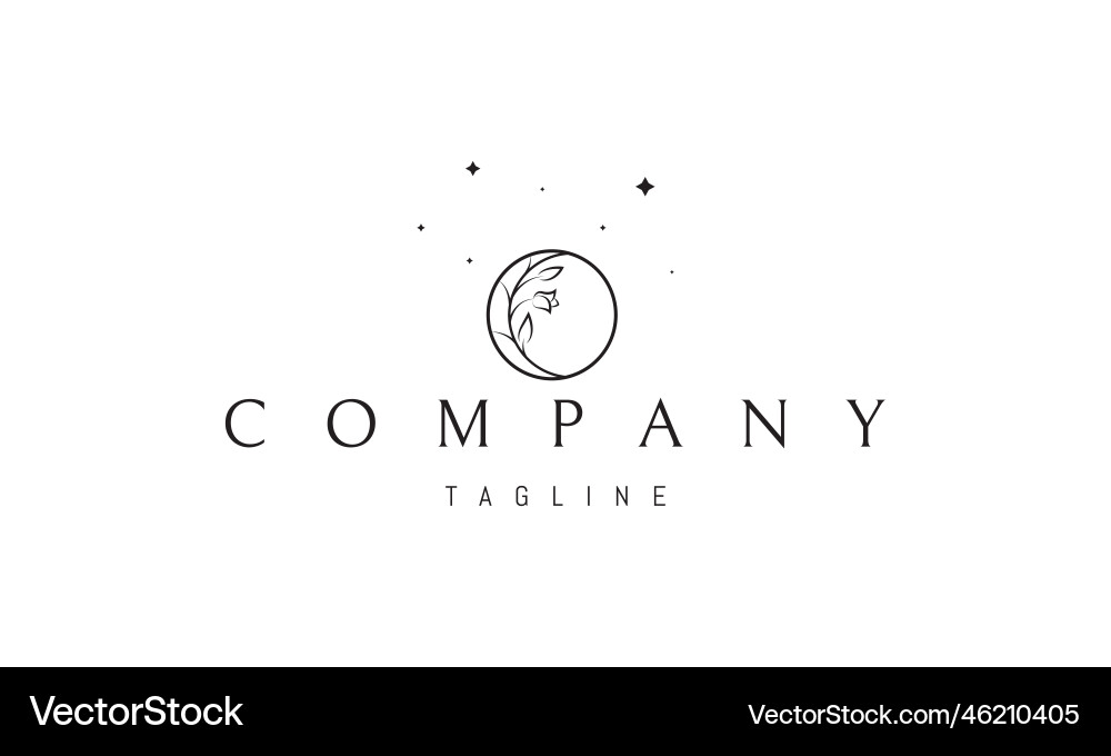 Logo on which an abstract image of the moon Vector Image