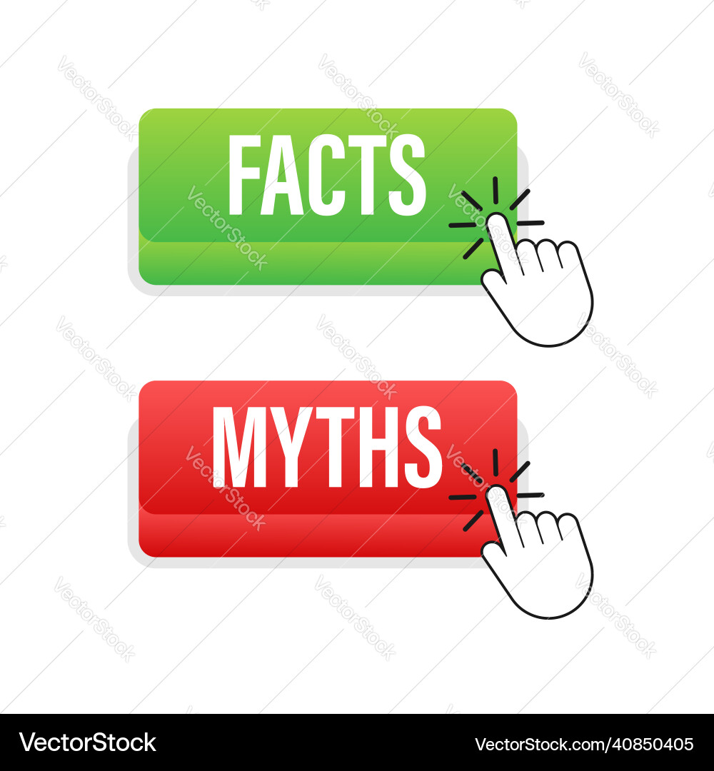 Myths Facts Button Great Design For Any Royalty Free Vector