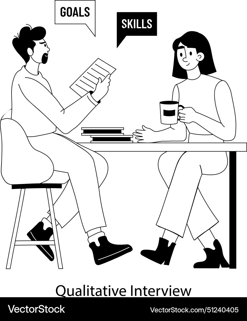 Phone interview Royalty Free Vector Image - VectorStock