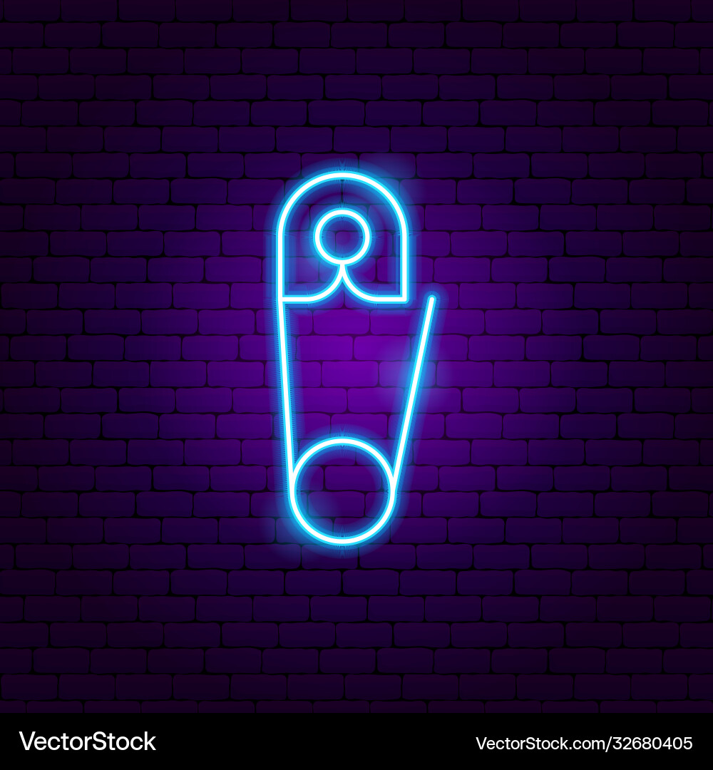 Pin neon sign Royalty Free Vector Image - VectorStock