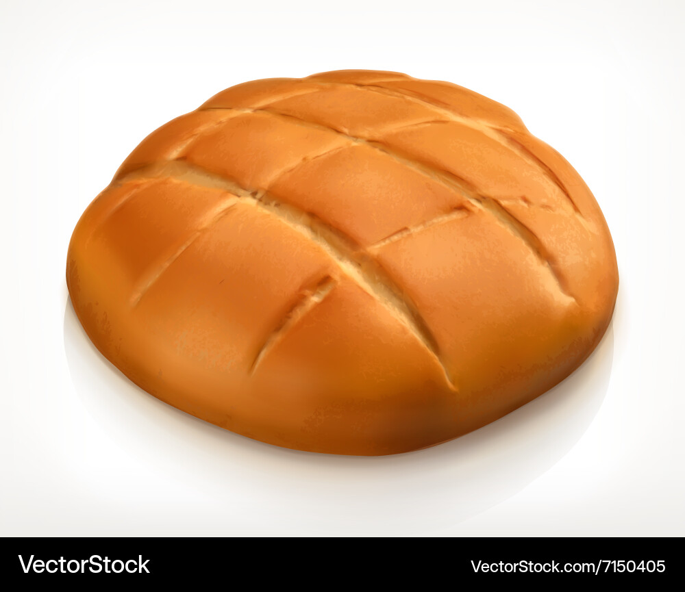 Rustic Round Bread Icon Royalty Free Vector Image