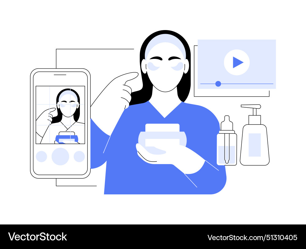 Skincare tutorial isolated cartoon Royalty Free Vector Image