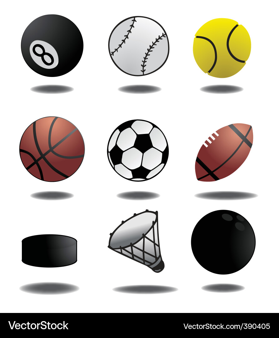 Sports balls Royalty Free Vector Image - VectorStock