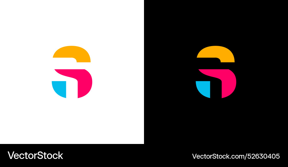 Unique and colorful s logo design Royalty Free Vector Image