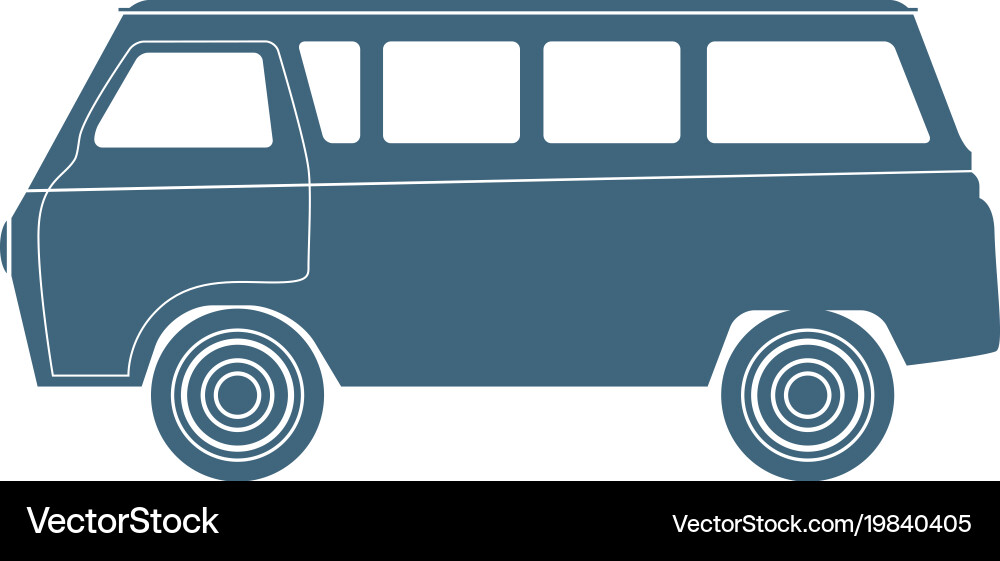 Van car silhouette isolated on white Royalty Free Vector