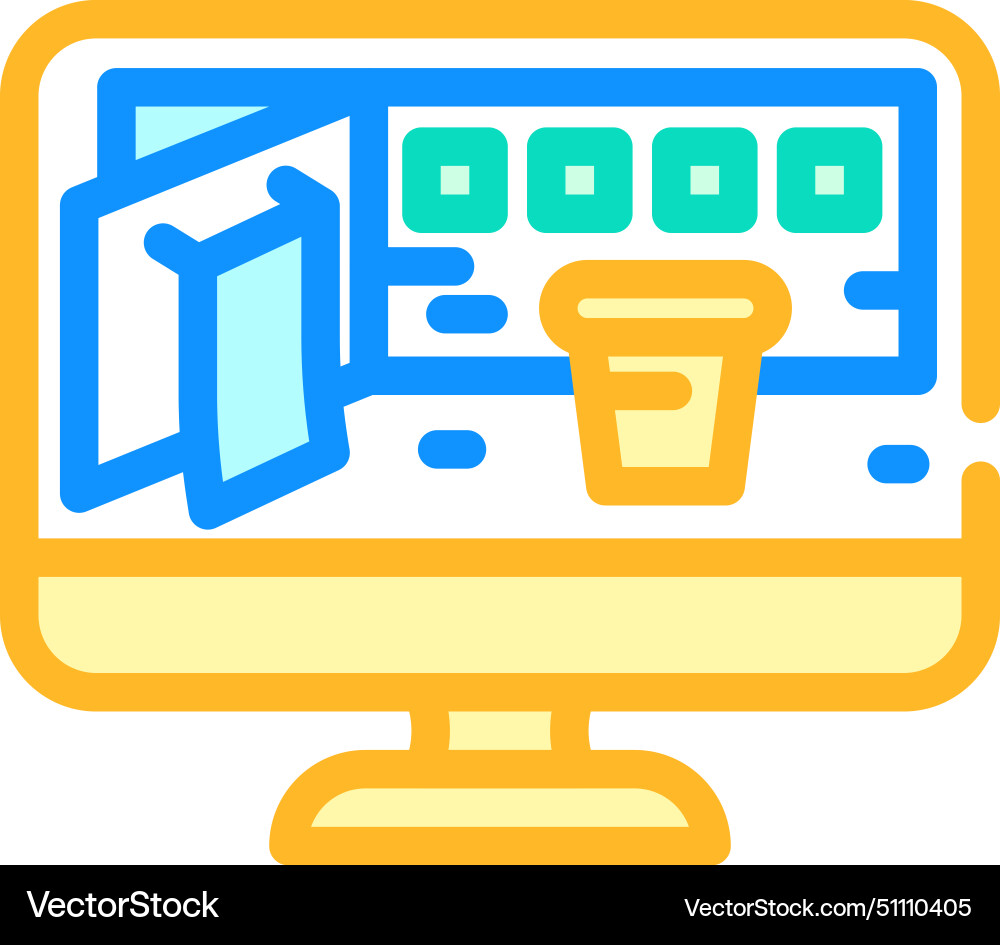 Virtual trade show color icon Royalty Free Vector Image