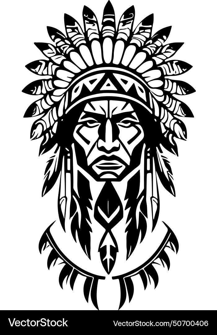 A excellent iconic native american chief Vector Image