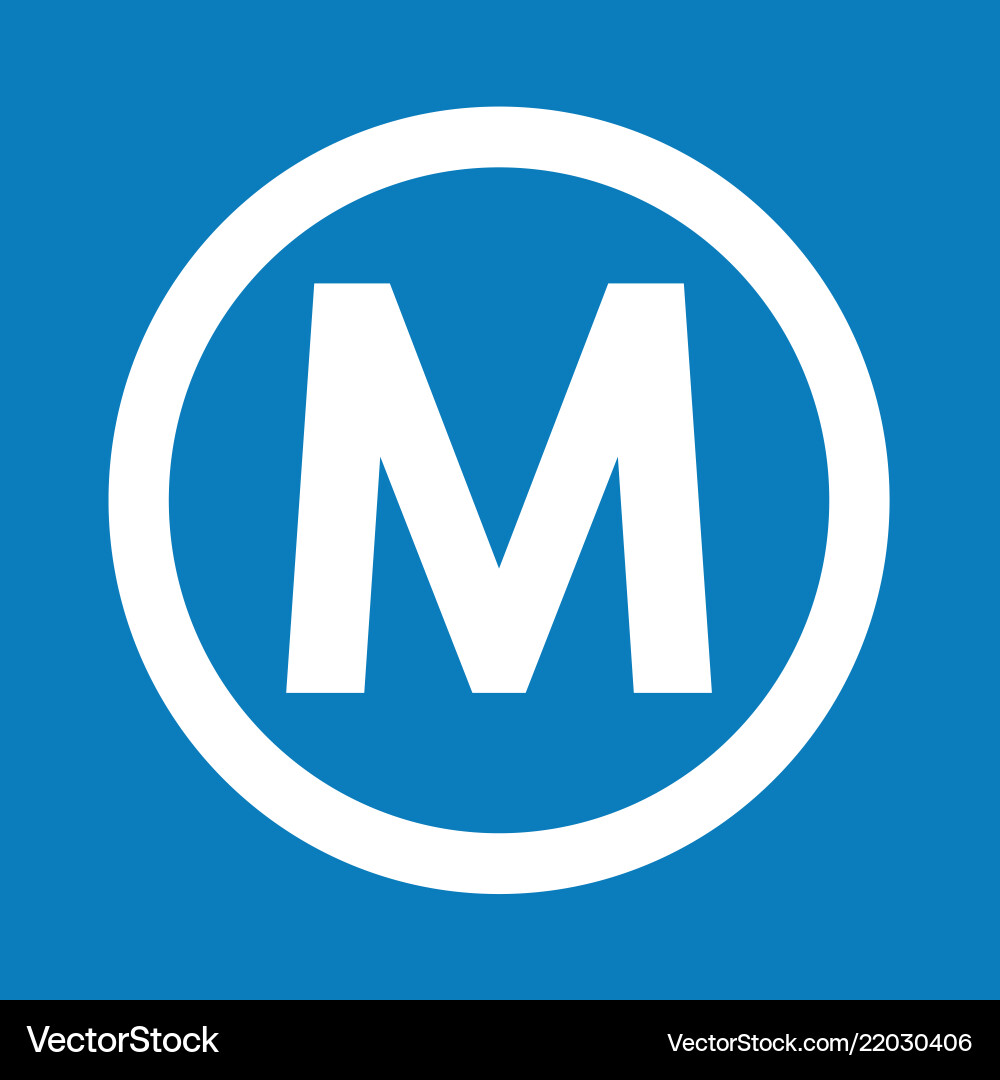 Basic font letter m icon design Royalty Free Vector Image